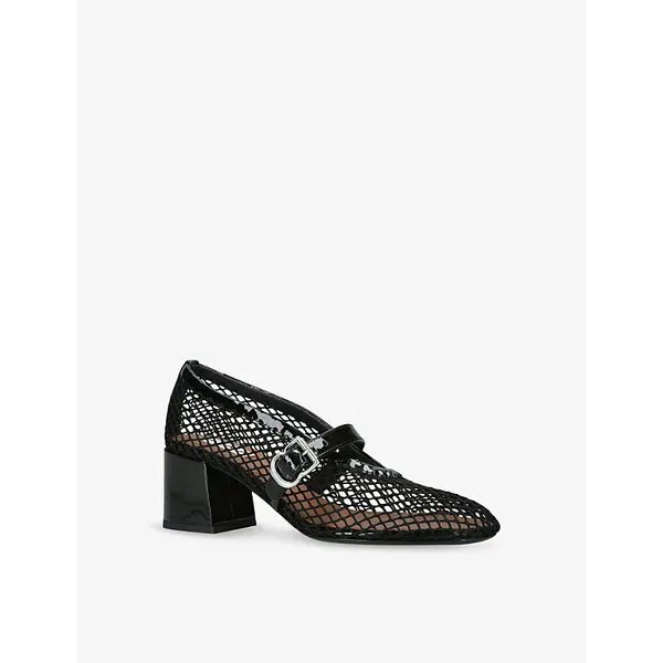 AZZEDINE ALAIA Fishnet 55 Heeled Leather Pumps