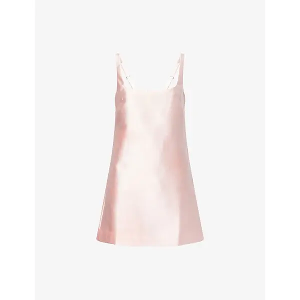 REFORMATION Elinda Scoop-neck Satin Mini Dress - Bubble Bath