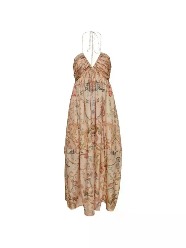 Zimmermann Roselight Halterneck Maxi Dress - Neutrals
