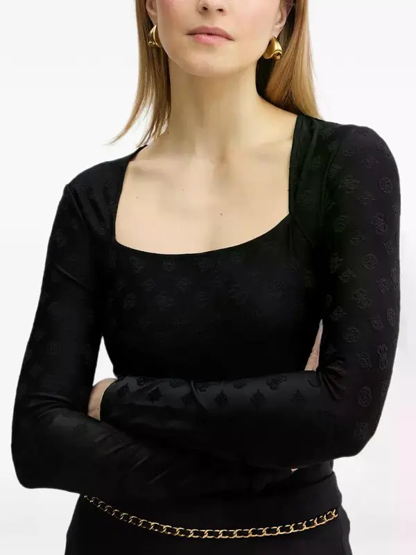 Guess Jacquard Monogram Long-sleeve Top