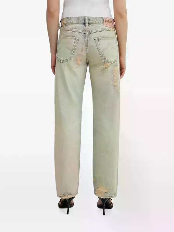 Kenzo Distressed-effect Straight-leg Jeans