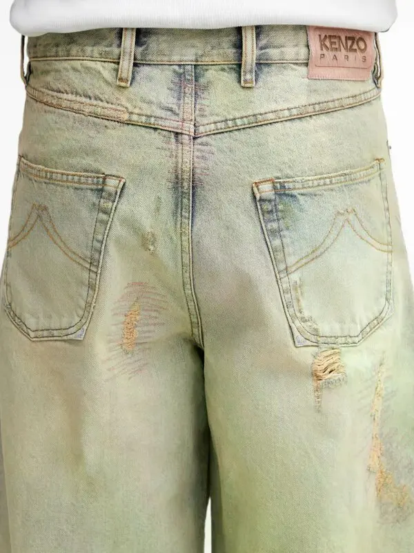 Kenzo Distressed Bleached-effect Jeans