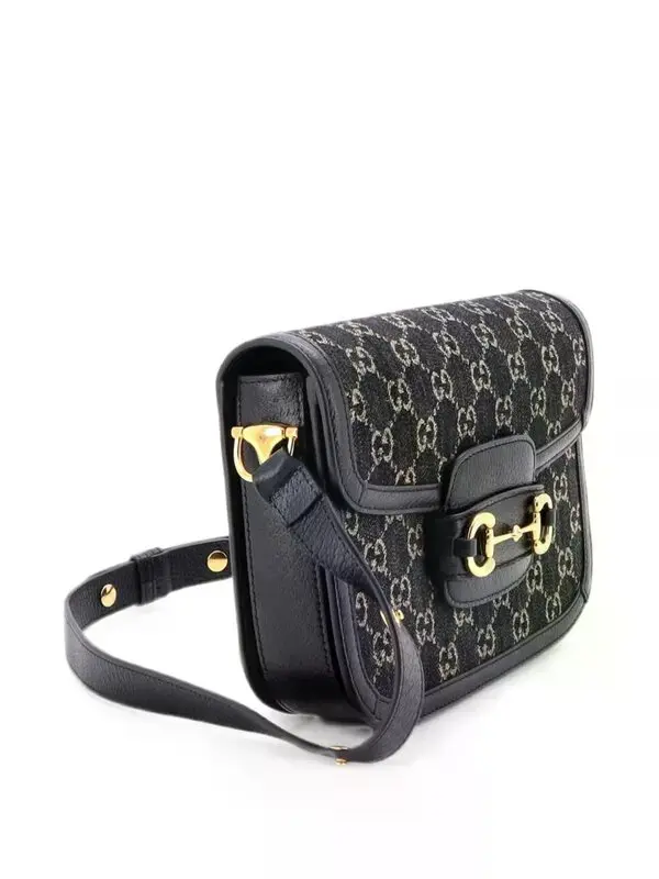 Gucci Horsebit 1955 Gg Denim Small Shoulder Bag