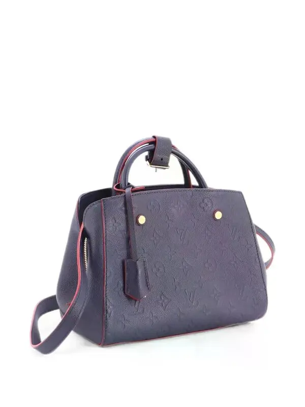 LOUIS VUITTON Montaigne Handbag Monogram Empreinte Leather Bb Satchel - Blue