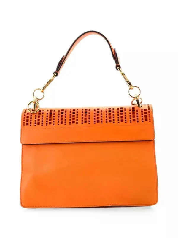 Fendi Kan I Laser Cut Leather Small Shoulder Bag