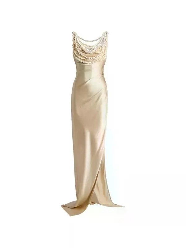 Balmain Silk Embellished Maxi Dress