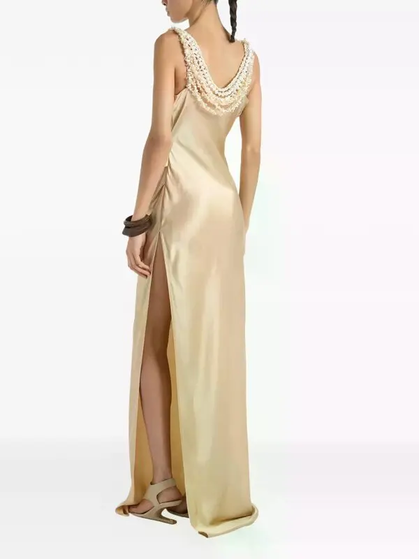 Balmain Silk Embellished Maxi Dress