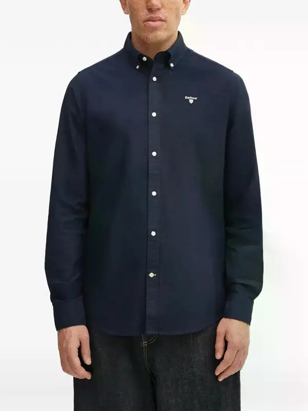 Barbour Oxford Logo-embroidered Long-sleeve Shirt