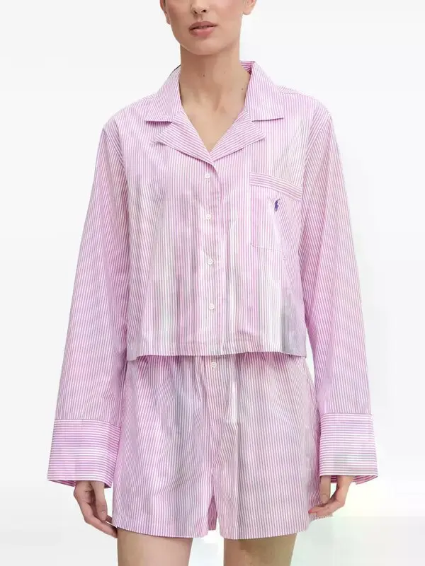 Polo Ralph Lauren Striped Cotton Pajama Set - Pink