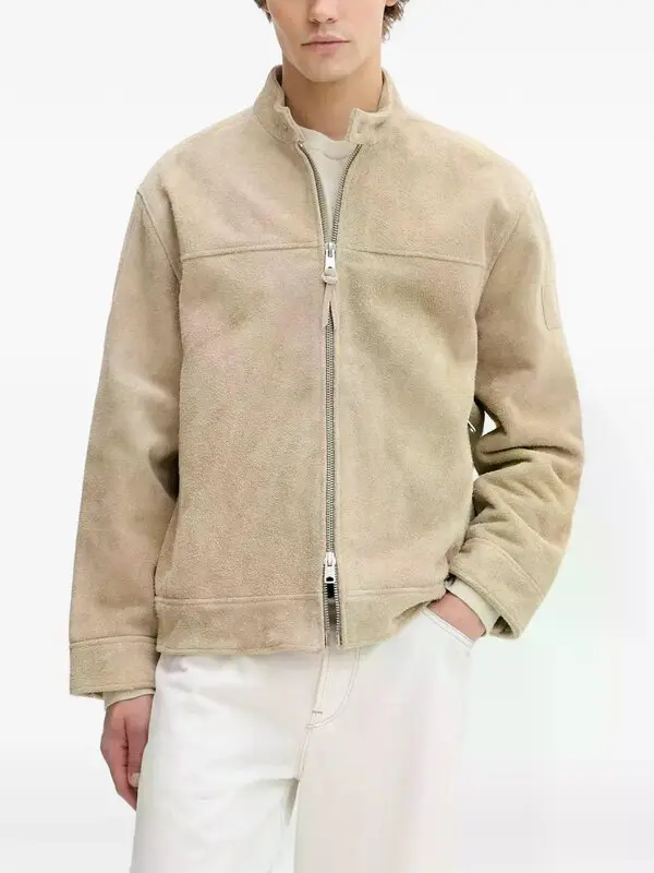 ALLSAINTS Felix Suede Band-collar Jacket