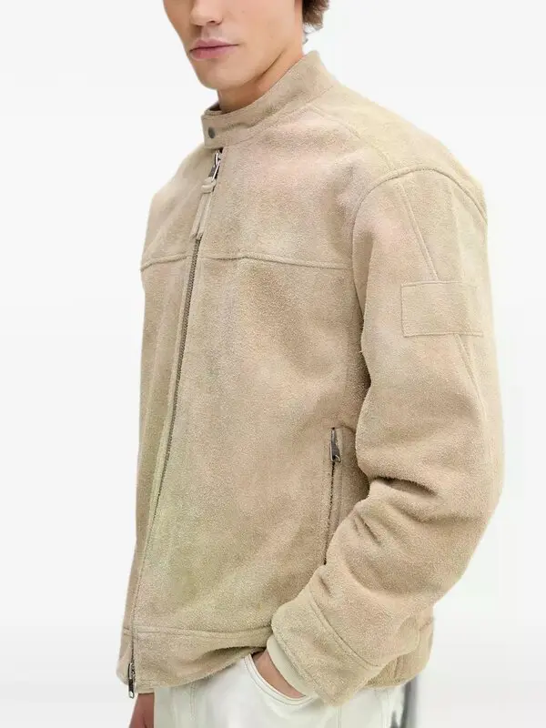 ALLSAINTS Felix Suede Band-collar Jacket