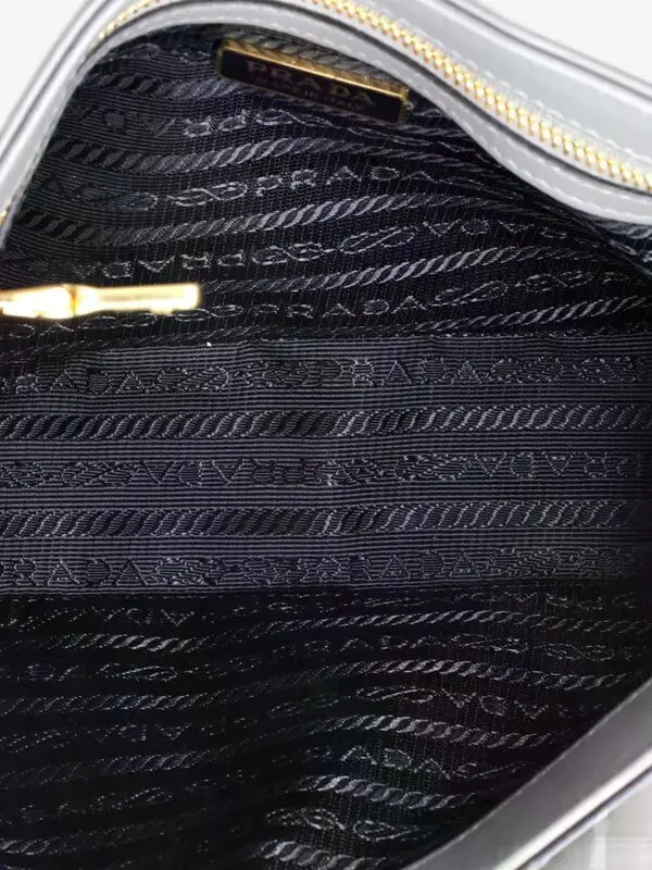 Prada Embleme Flap Bag In Saffiano Leather - Grey