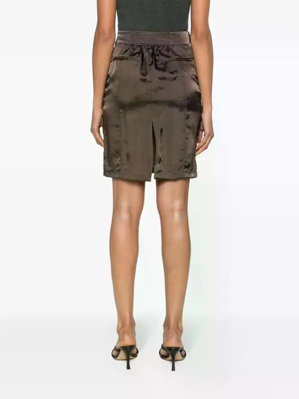 Saint Laurent Satin Button-up Miniskirt