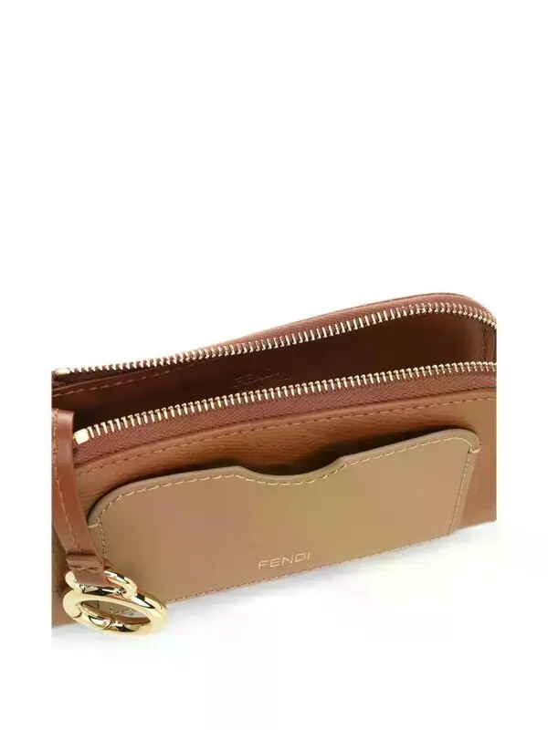 Fendi Ff Diamonds Leather Card Holder - Brown