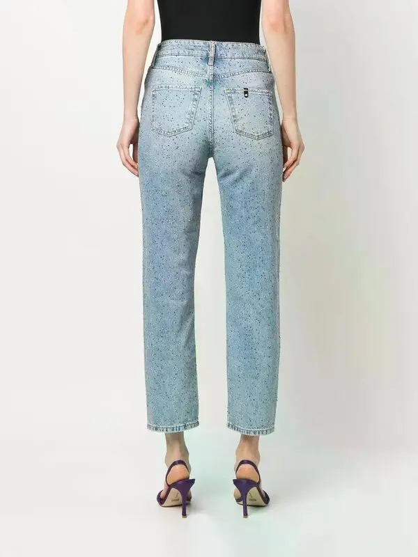 Liu Jo Rhinestone Embellished Straight-leg Jeans