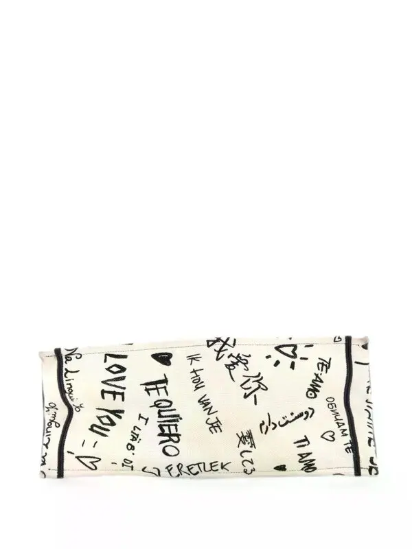 Dior Embroidered Canvas Medium Tote Bag - Multicolour