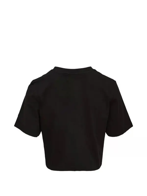 Mardi Mercredi Cropped T-shirt With Floral Logo Print