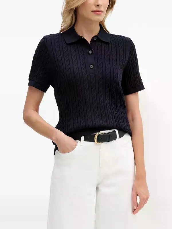 Barbour Hartland Cable Knit Short Sleeve Polo