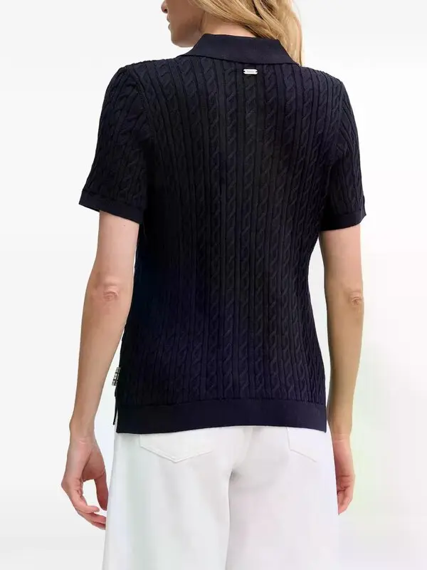 Barbour Hartland Cable Knit Short Sleeve Polo