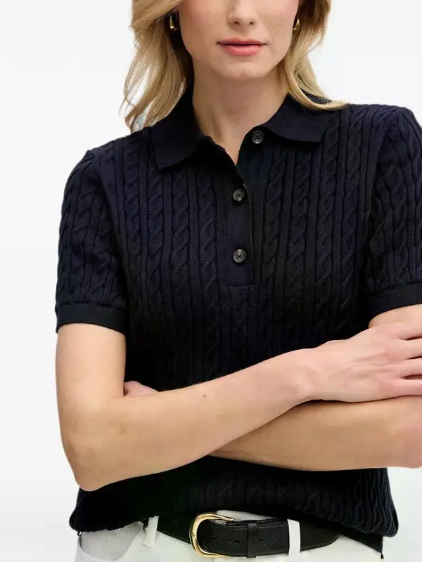 Barbour Hartland Cable Knit Short Sleeve Polo