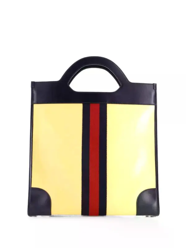Gucci Gg Coated Canvas And Leather Large Tote Bag With Cut-out Handle