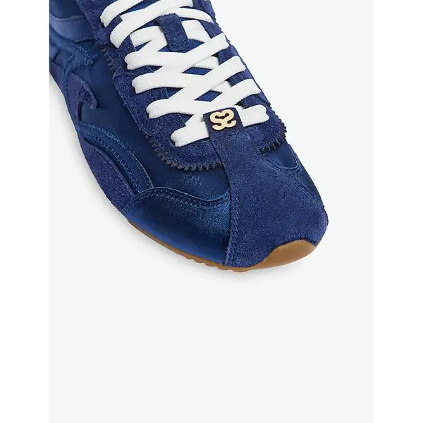 Sandro Light Wave Satin Trainers - Blue