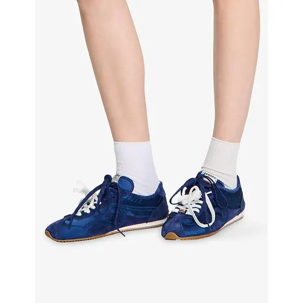 Sandro Light Wave Satin Trainers - Blue