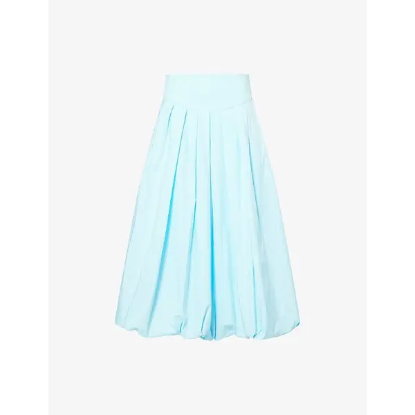 Simkhai Winsor Puffball-hem Cotton-blend Midi Skirt
