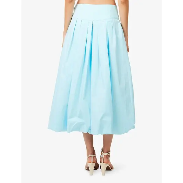 Simkhai Winsor Puffball-hem Cotton-blend Midi Skirt