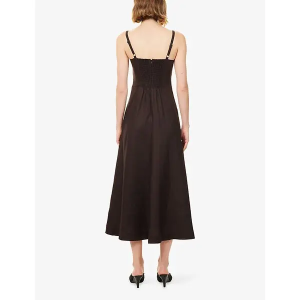 REFORMATION Sabine Linen Midi Dress