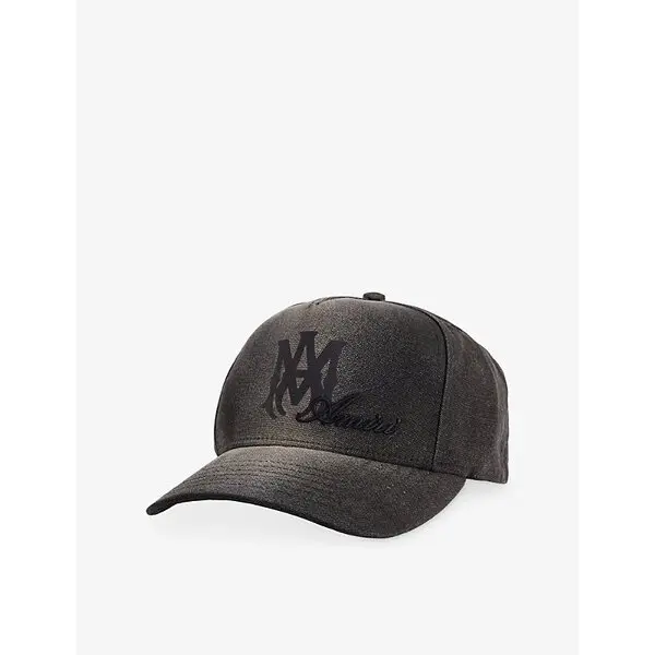 Amiri Script Cotton Baseball Cap - Black
