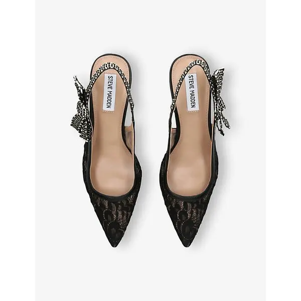 Steve Madden Ensemble Lace Slingback Pumps With Mid Heel - Black