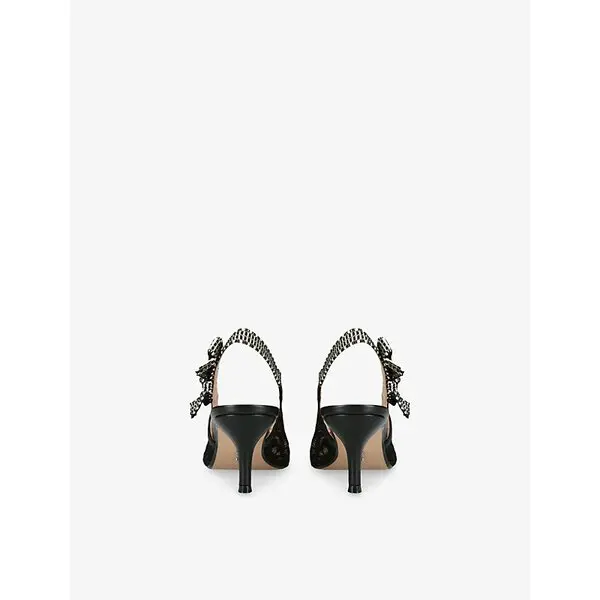 Steve Madden Ensemble Lace Slingback Pumps With Mid Heel - Black