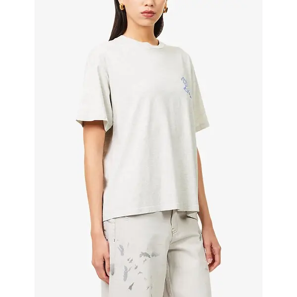 ANINE BING Cade Wave-logo Cotton T-shirt
