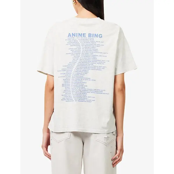 ANINE BING Cade Wave-logo Cotton T-shirt