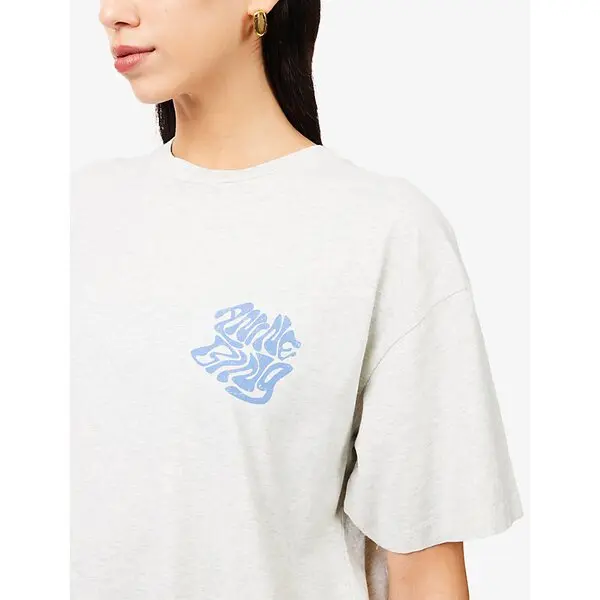ANINE BING Cade Wave-logo Cotton T-shirt