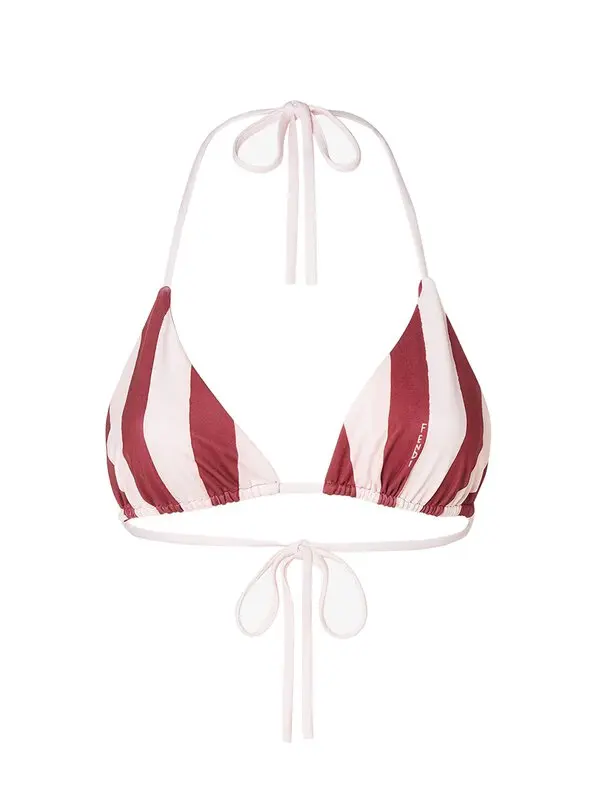 Fendi Striped Self-tie Silk Top With Matching Pouch - Rosso
