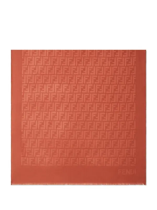 Fendi Elegant Silk Scarf 200 Cm X 65 Cm With All-over Jacquard Motif - Rosso