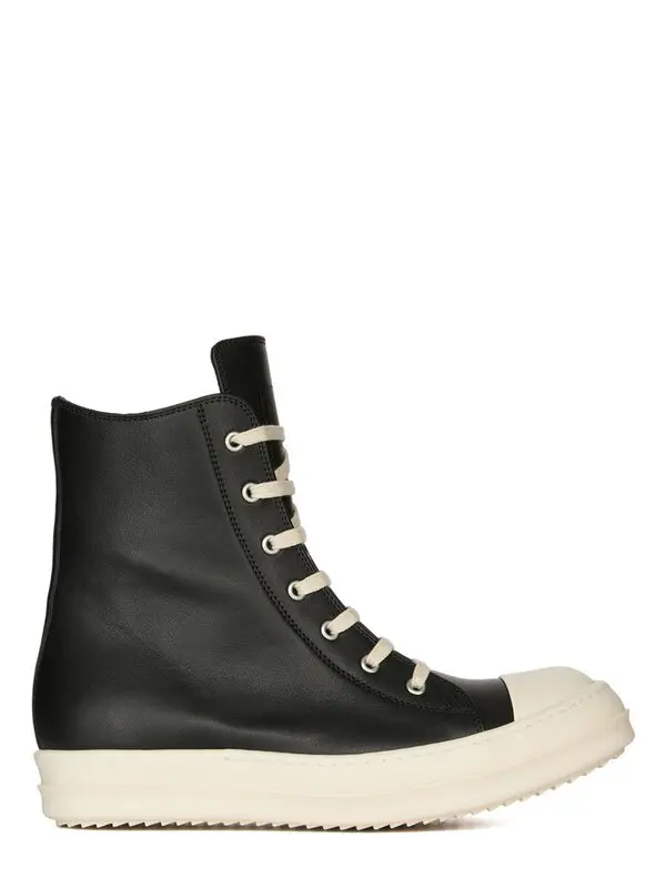 Rick Owens Elevated Front Lace-up Sneakers With Zip Detail