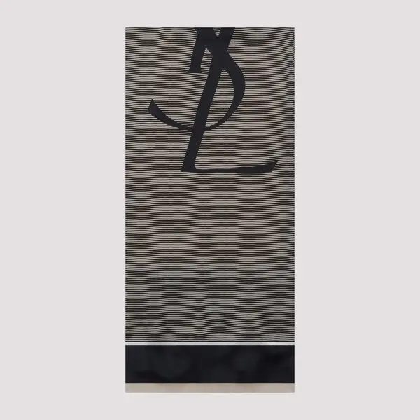 Saint Laurent Elegant Silk Scarf 135cm X 180cm - Blue