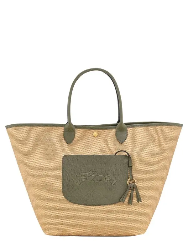Longchamp Le Pliage Collection Basket Bag In Raffia - Green