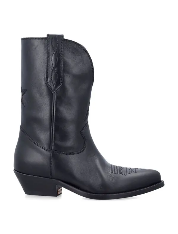 GOLDEN GOOSE Western Mid-calf Cowboy Boots - Nero