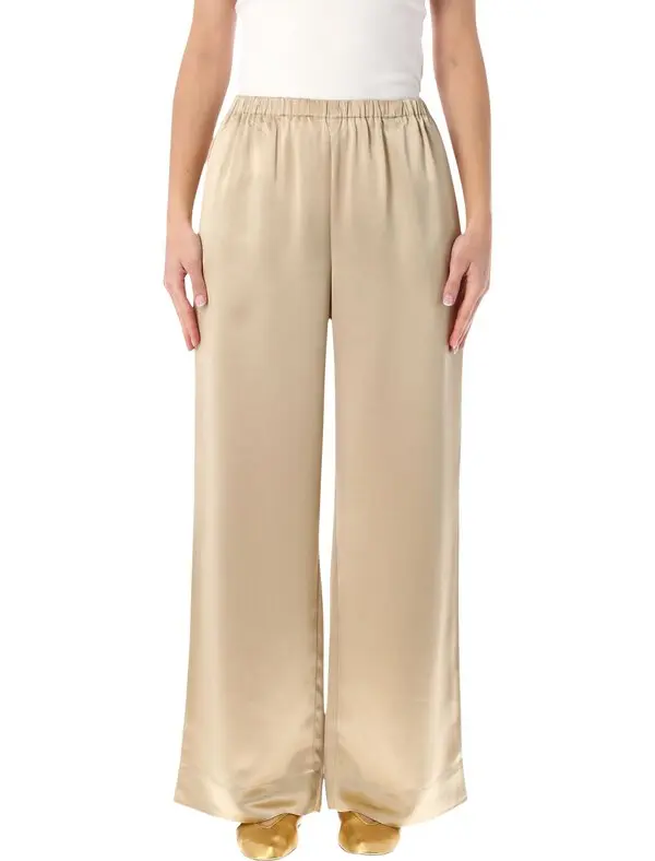 BY MALENE BIRGER Fluid Wide-leg Satin Trousers - Old Beige