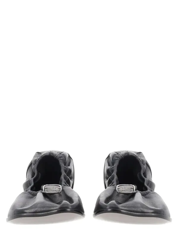 MAISON MARGIELA Ruched Ballet Flats - Black