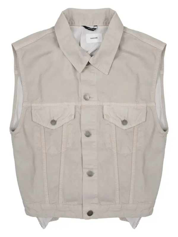 HAIKURE Cotton Gilet With Satin Insert For