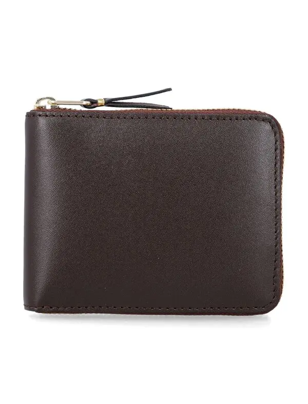 Comme Des Garçons Sleek Zip-around Mini Wallet 8.5 X 11 Cm - Marrone