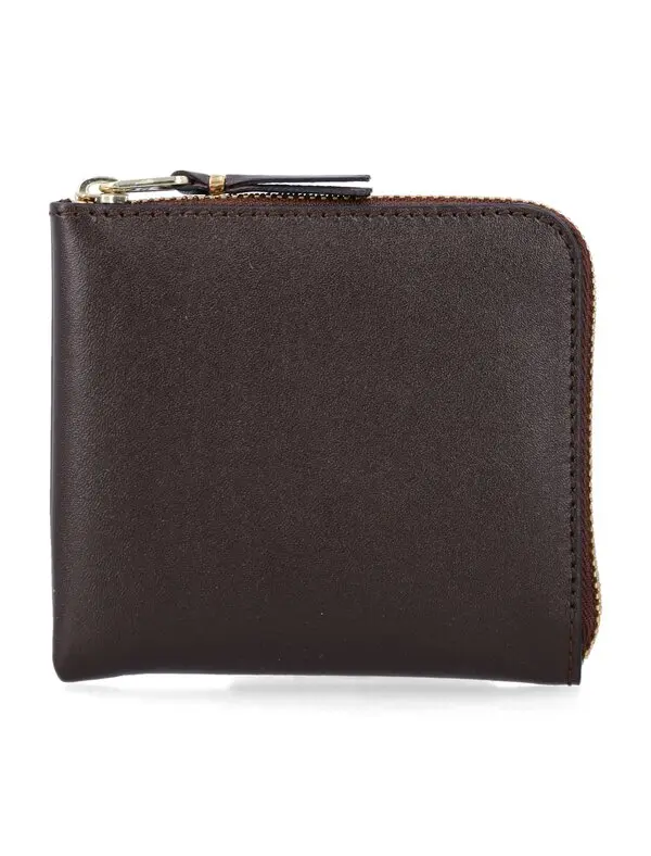 Comme Des Garçons Zip Mini Wallet Sleek And Functional Design - Marrone