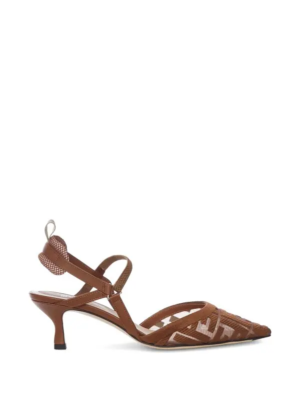 Fendi Narrow Wrapped Ribbons Sandals With 55mm Heel
