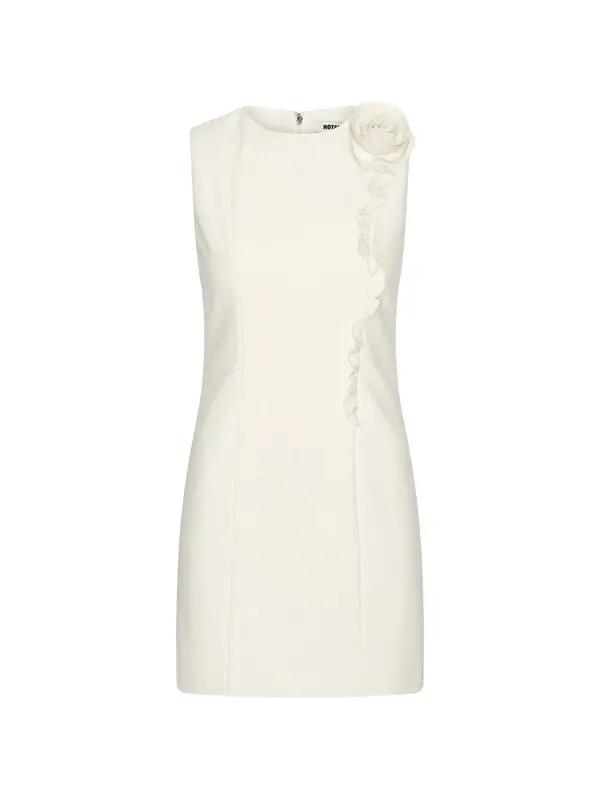 ROTATE BY BIRGER CHRISTENSEN Floral Appliqué Mini Dress - Bianco