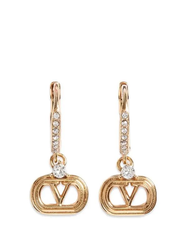 Valentino Garavani Gold-tone Vlogo Drop Earrings - Oro